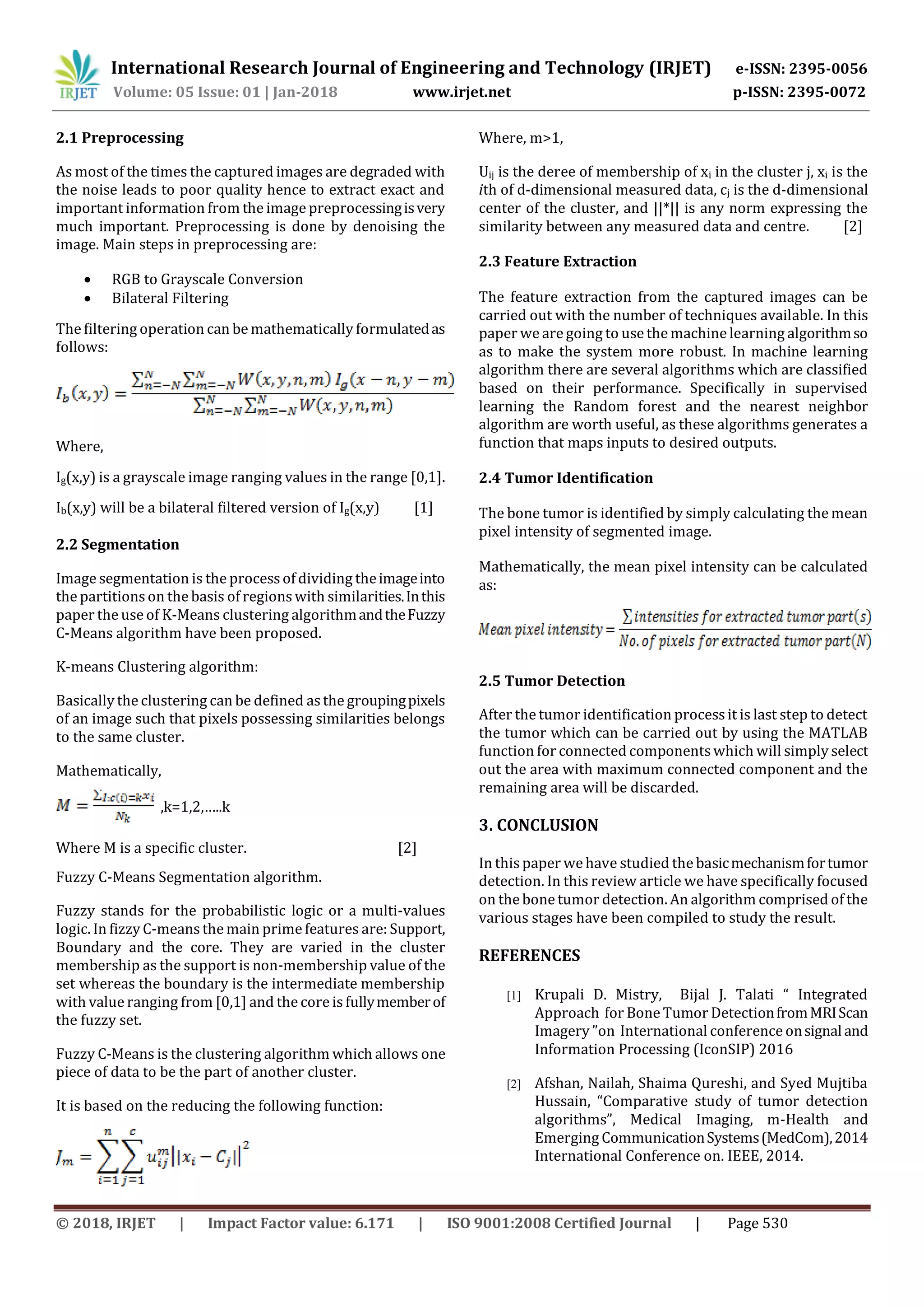IRJET-Bone Tumor Detection from MRI Images using Machine Learning: A ...