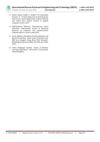 IRJET-Bone Tumor Detection from MRI Images using Machine Learning: A Review | PDF