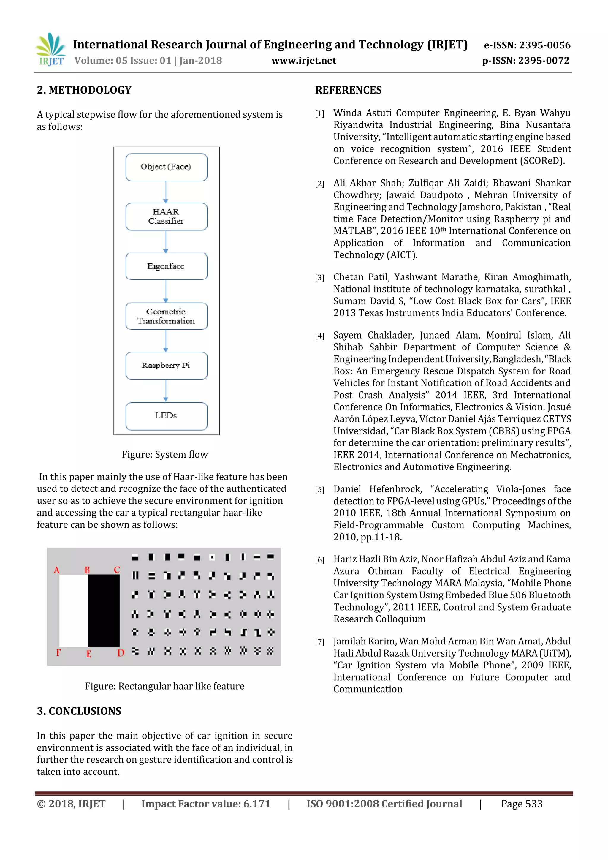 Irjet A Review Of Face Recognition Based Car Ignition And Security System Pdf Auto