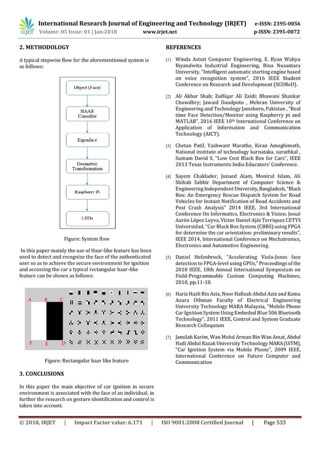Irjet A Review Of Face Recognition Based Car Ignition And Security System Pdf Auto
