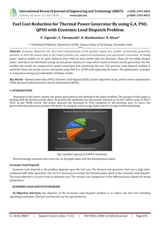 IRJET- Fuel Cost Reduction for Thermal Power Generator by using G.A ...
