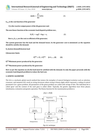 IRJET- Fuel Cost Reduction for Thermal Power Generator by using G.A ...