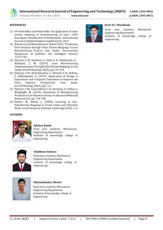 IRJET- Value Stream Mapping (VSM) – A Case Study in Manufacturing Facility | PDF