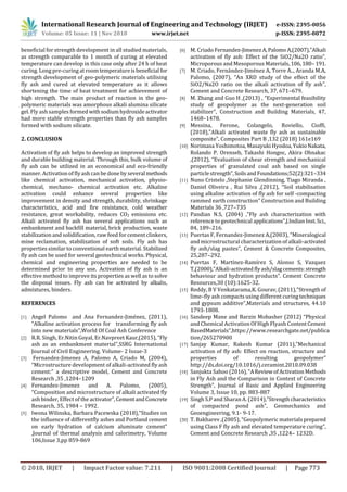 IRJET- Alkaline Activation of Fly Ash: An Overview | PDF