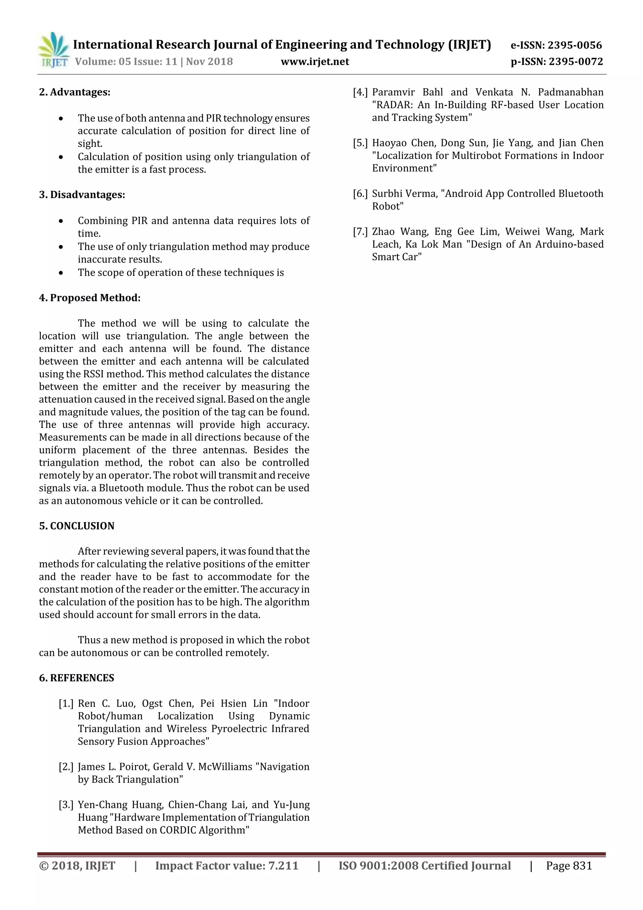 IRJET- Survey Paper on Human Following Robot | PDF