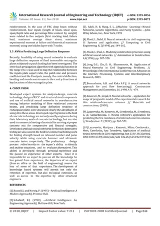 IRJET- Application of Emerging Artificial Intelligence Methods in Structural Engineering-A ...