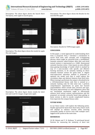 IRJET- Towards Efficient Framework for Semantic Query Search Engine in Large-Scale Data ...