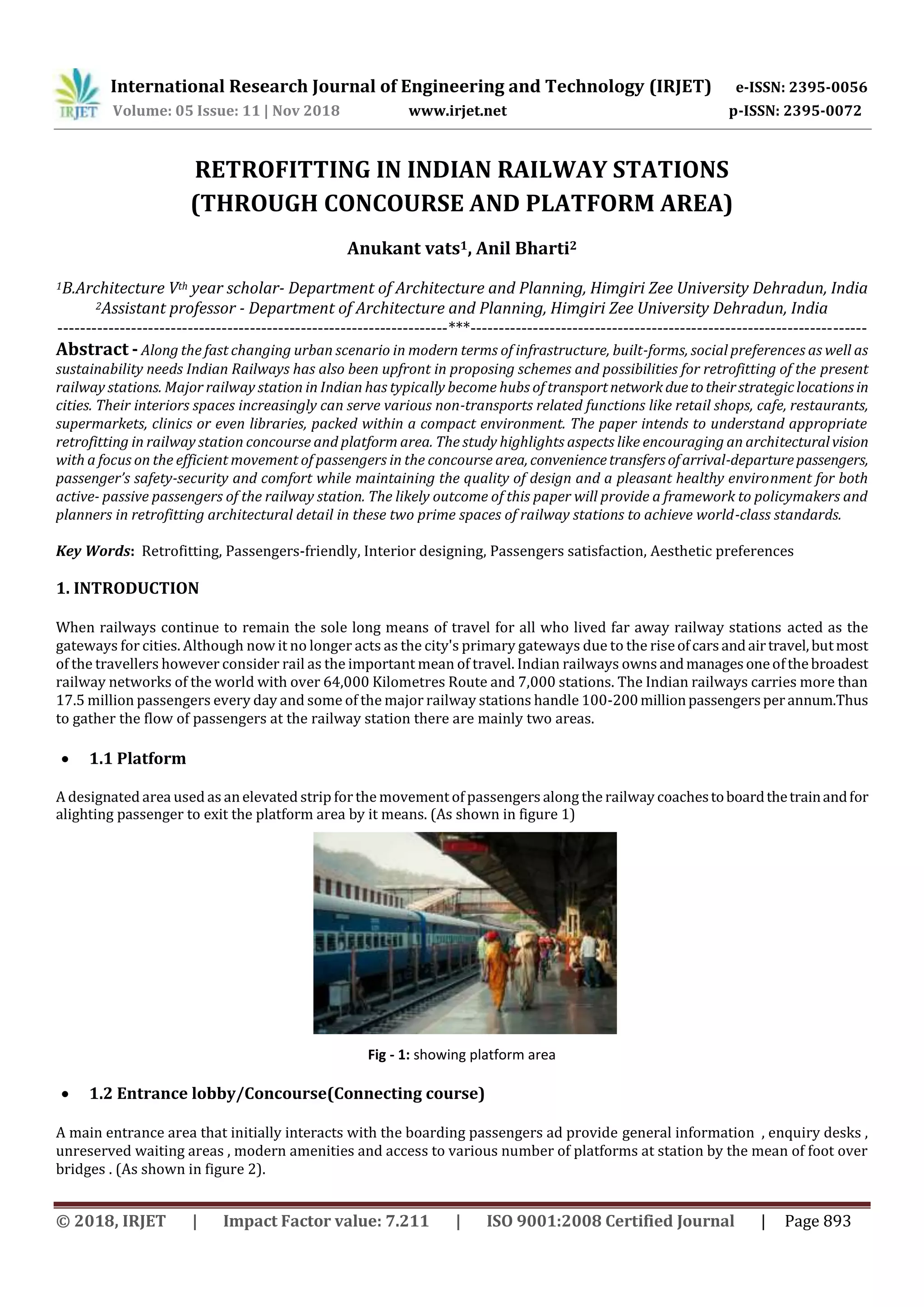 IRJET- Retrofitting in Indian Railway Stations (Through Concourse and Platform Area) | PDF