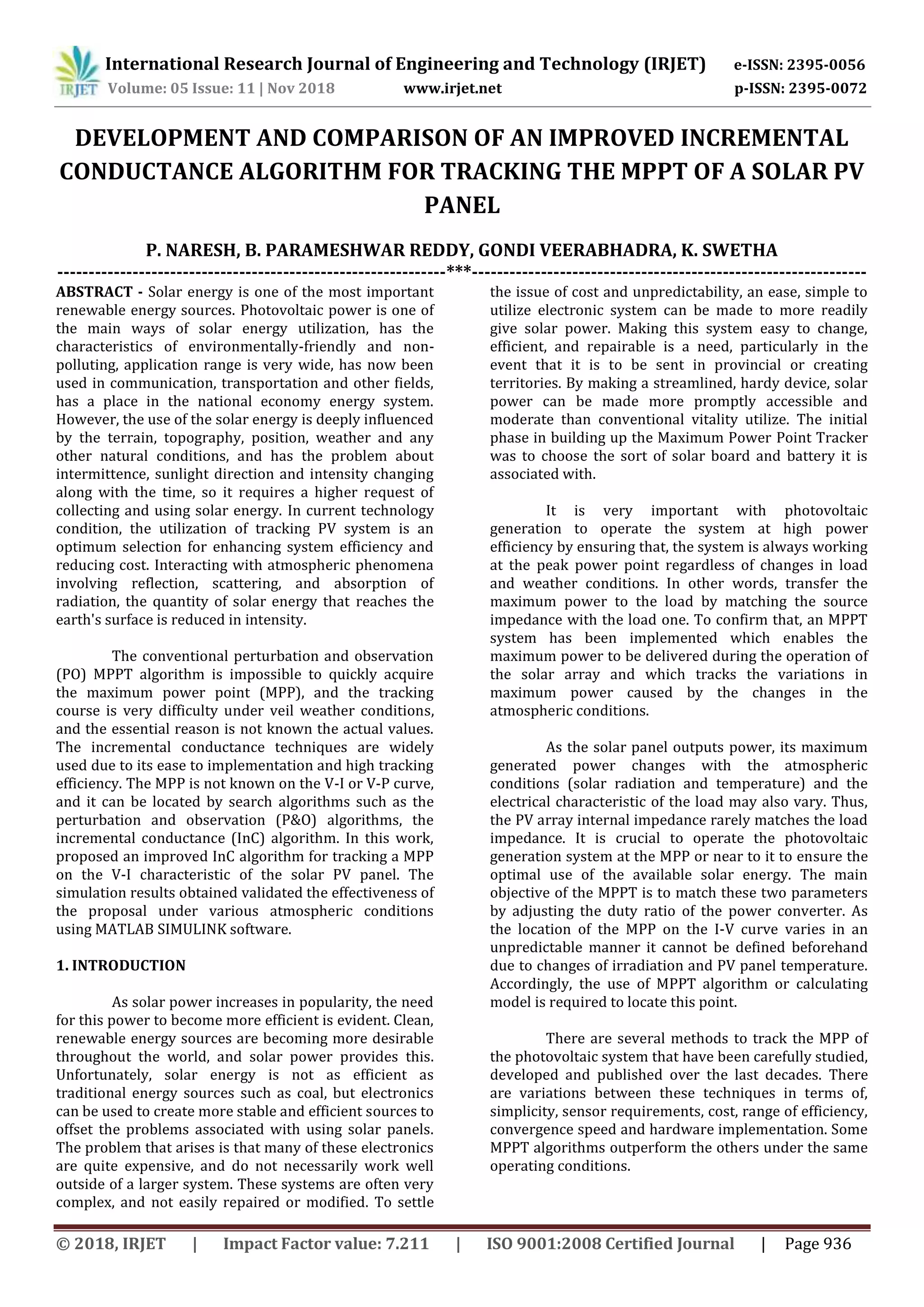 IRJET- Development and Comparison of an Improved Incremental ...