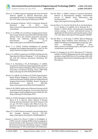IRJET-Mapping of Mineral Zones using the Spectral Feature Fitting Method in Jahazpur belt ...