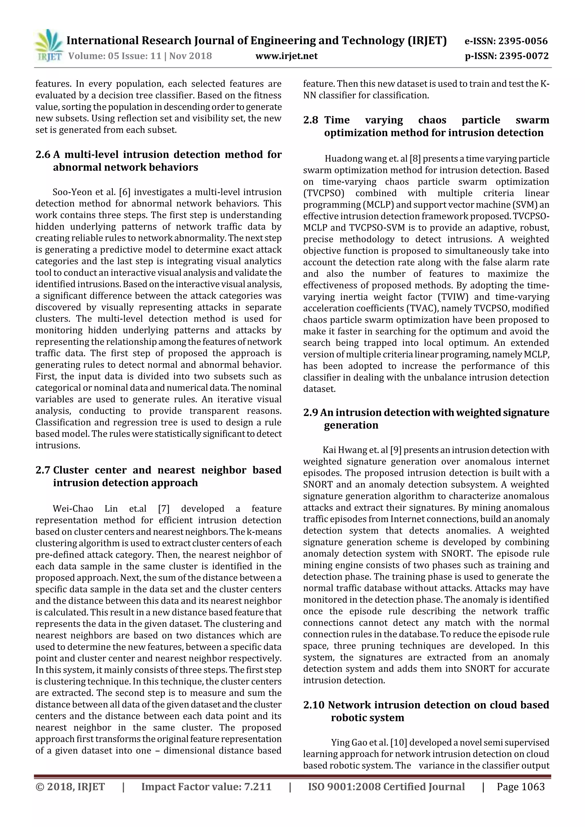 Irjet Genetic Algorithm Based Intrusion Detection Survey Pdf