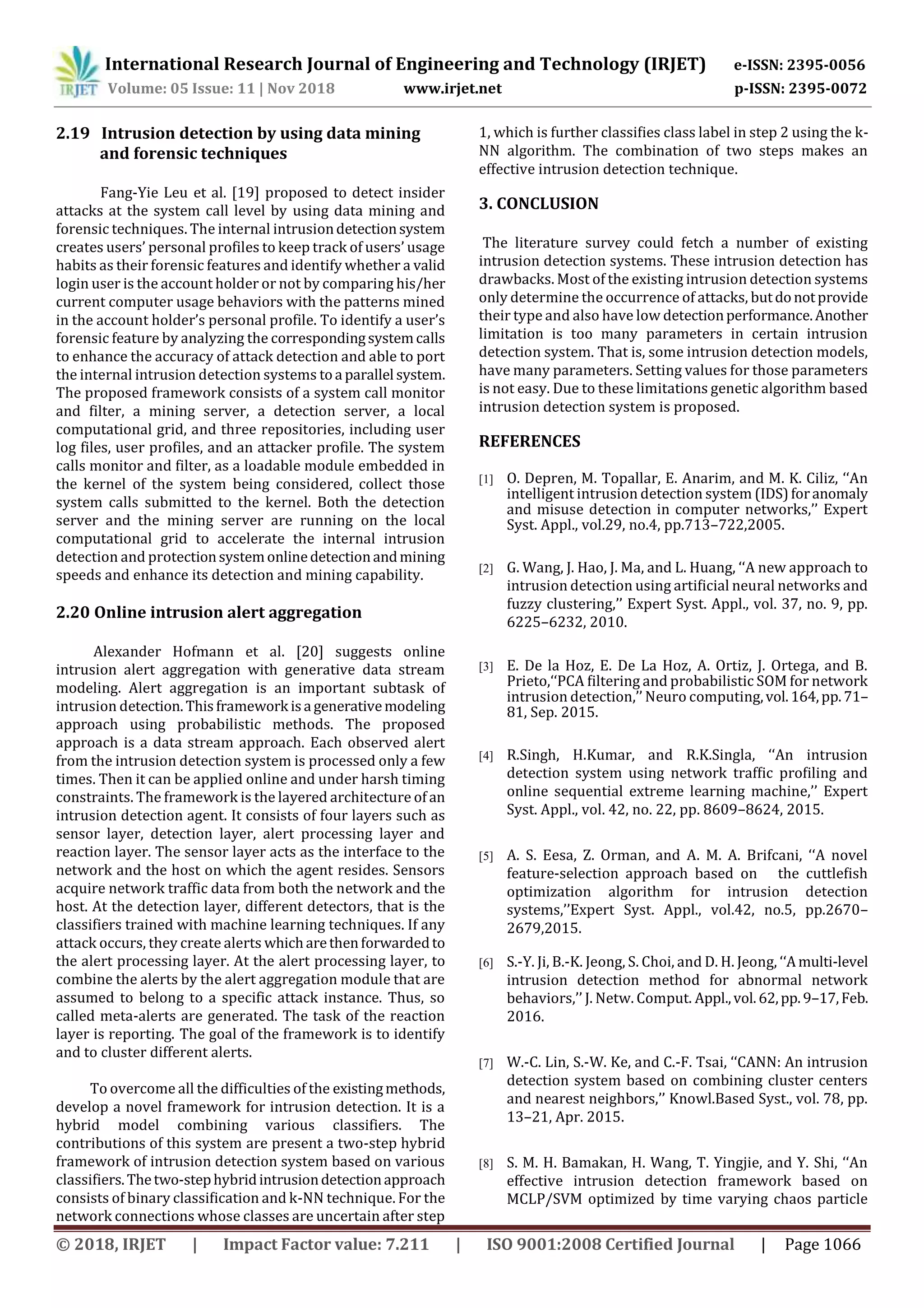 IRJET- Genetic Algorithm based Intrusion Detection-Survey | PDF
