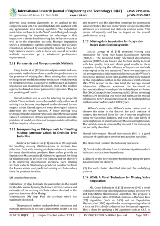 IRJET- Evidence Chain for Missing Data Imputation: Survey | PDF