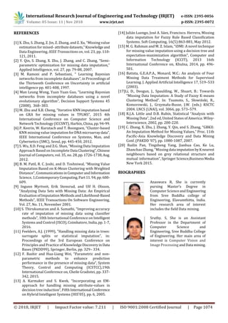 IRJET- Evidence Chain for Missing Data Imputation: Survey | PDF