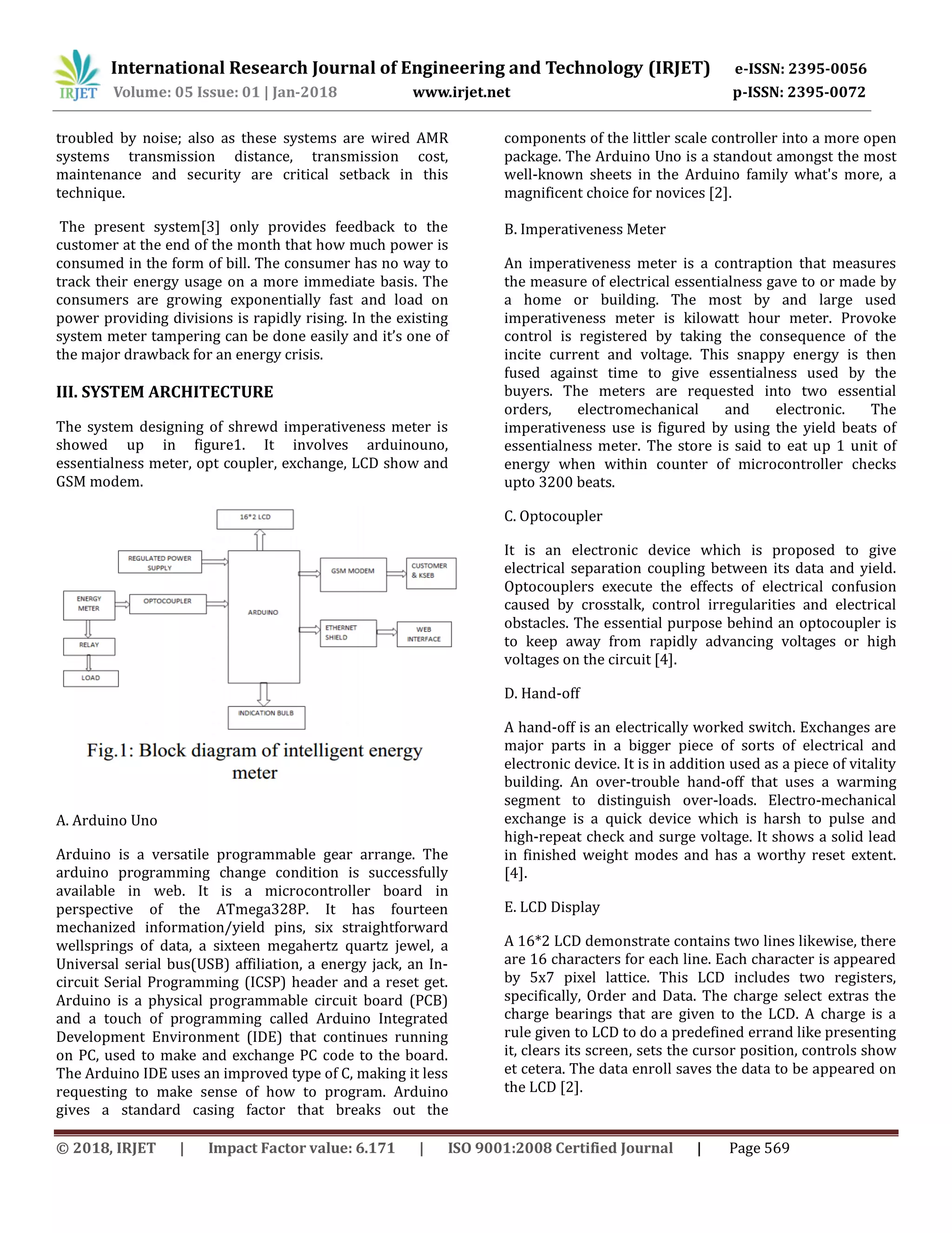 Irjet Iot Based Smart Electricity Meter And Power Theft Detection Pdf