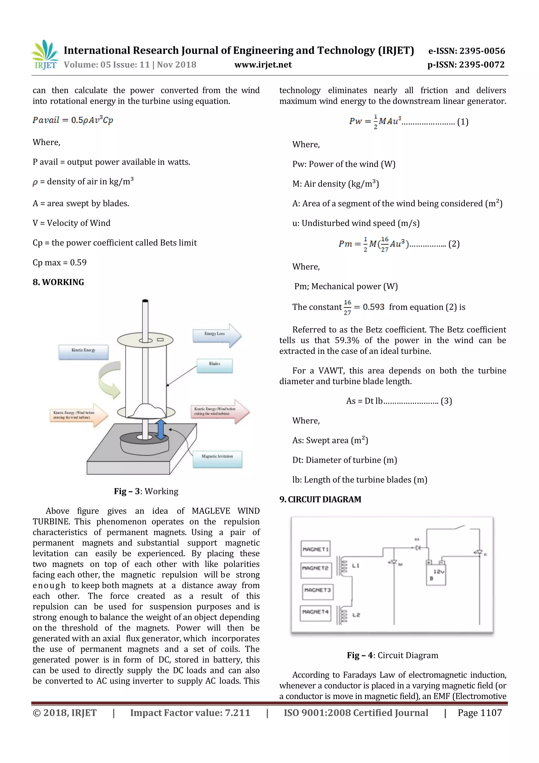 IRJET- Electricity Generation by Maglev Windmill | PDF