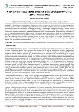 IRJET- A Review on Three-Phase to Seven-Phase Power Converter using ...