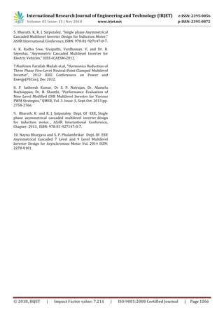 IRJET- Study of Unsymmetrical Cascade H-Bridge Multilevel Inverter Design for Induction Motor | PDF