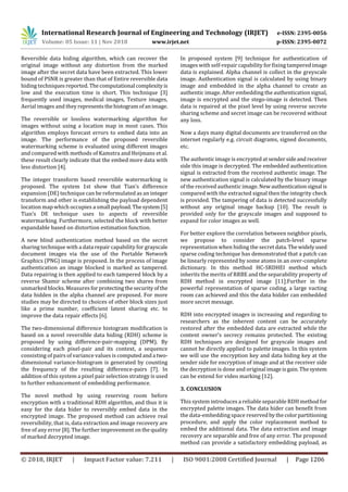 IRJET- Encryption and Authentication of Image by using Data Hiding | PDF