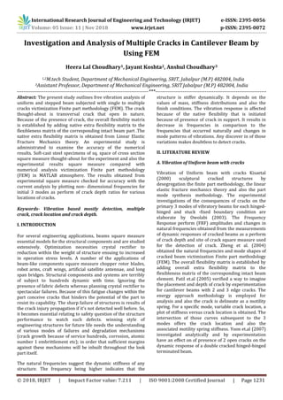 IRJET- Investigation and Analysis of Multiple Cracks in Cantilever Beam by using FEM | PDF