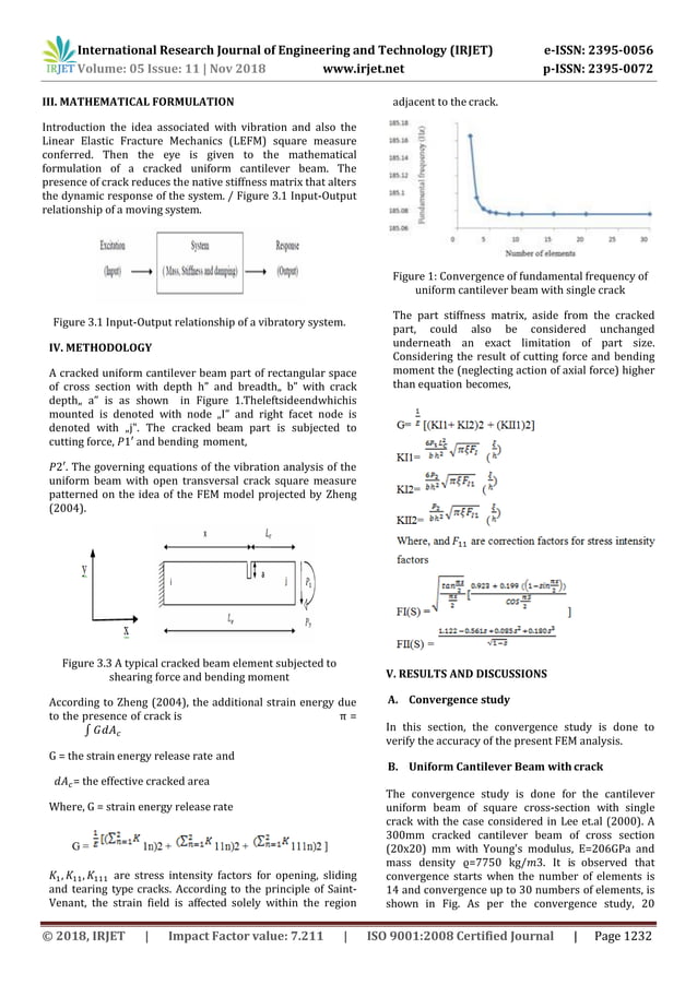 IRJET- Investigation and Analysis of Multiple Cracks in Cantilever Beam by using FEM | PDF
