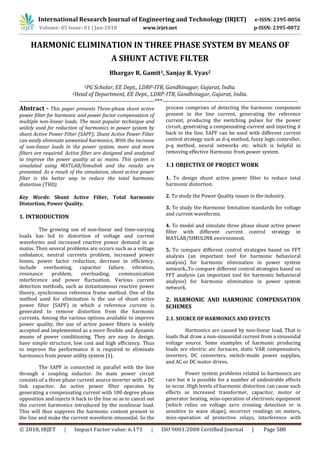 IRJET-Harmonic Elimination in Three Phase System by Means of a Shunt Active Filter | PDF | Home ...