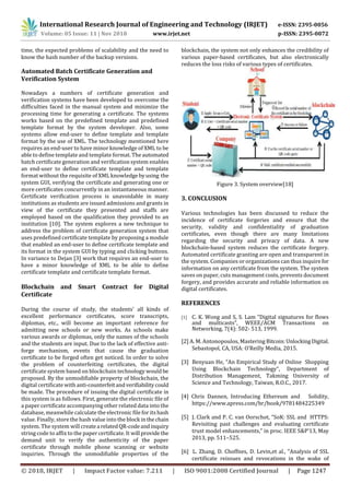 IRJET- Survey on Blockchain based Digital Certificate System | PDF