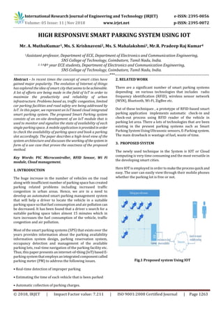 IRJET- High Responsive Smart Parking System using IoT | PDF