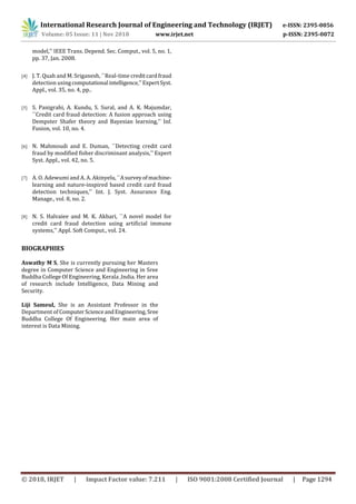 IRJET- Survey on Credit Card Fraud Detection | PDF