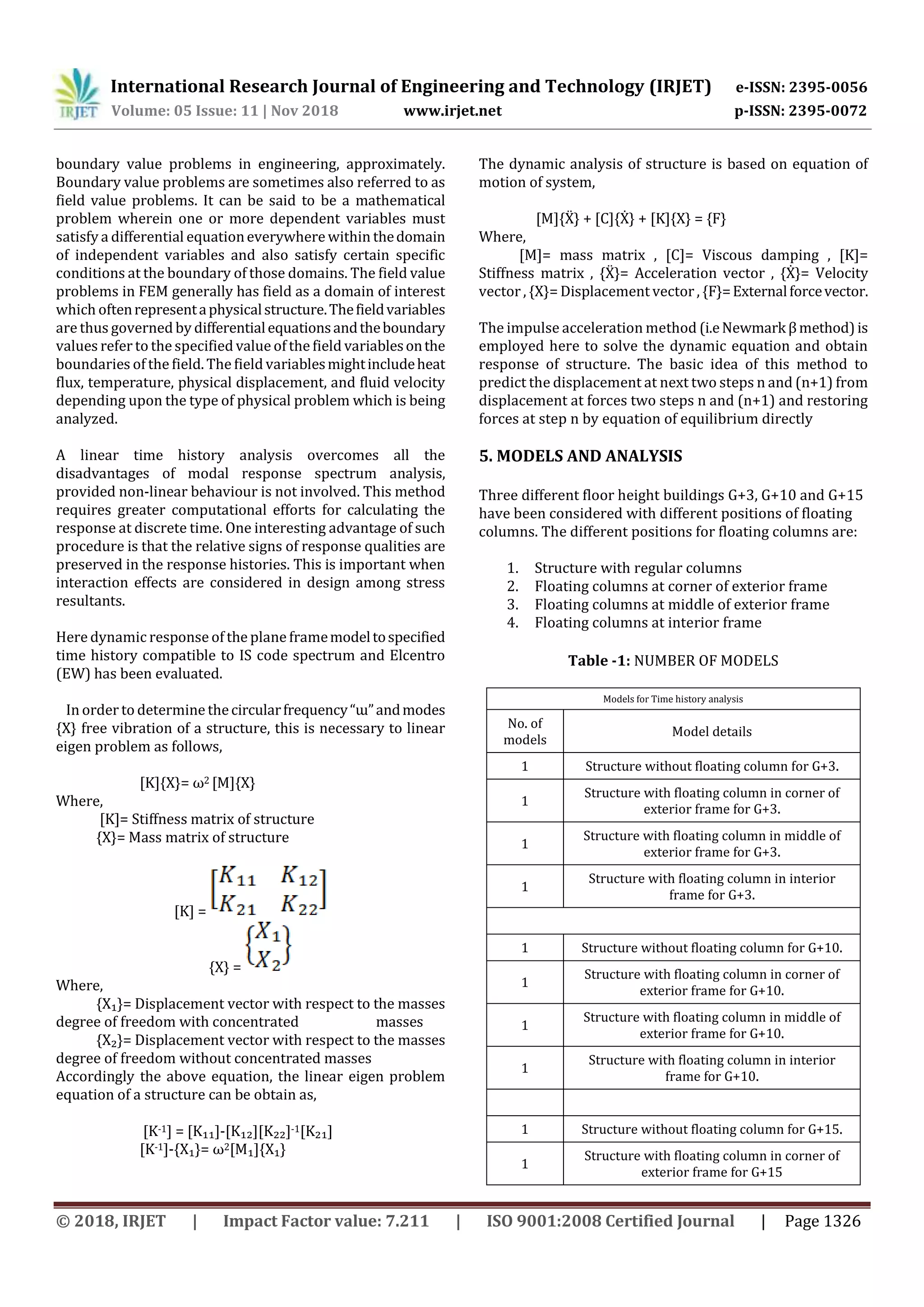 IRJET- Seismic Analysis of Multi-Storey Building with and without Floating Columns | PDF | Civil ...