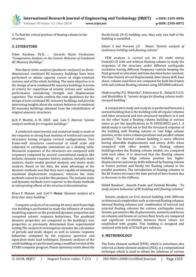 IRJET- Seismic Analysis of Multi-Storey Building with and without Floating Columns | PDF | Civil ...
