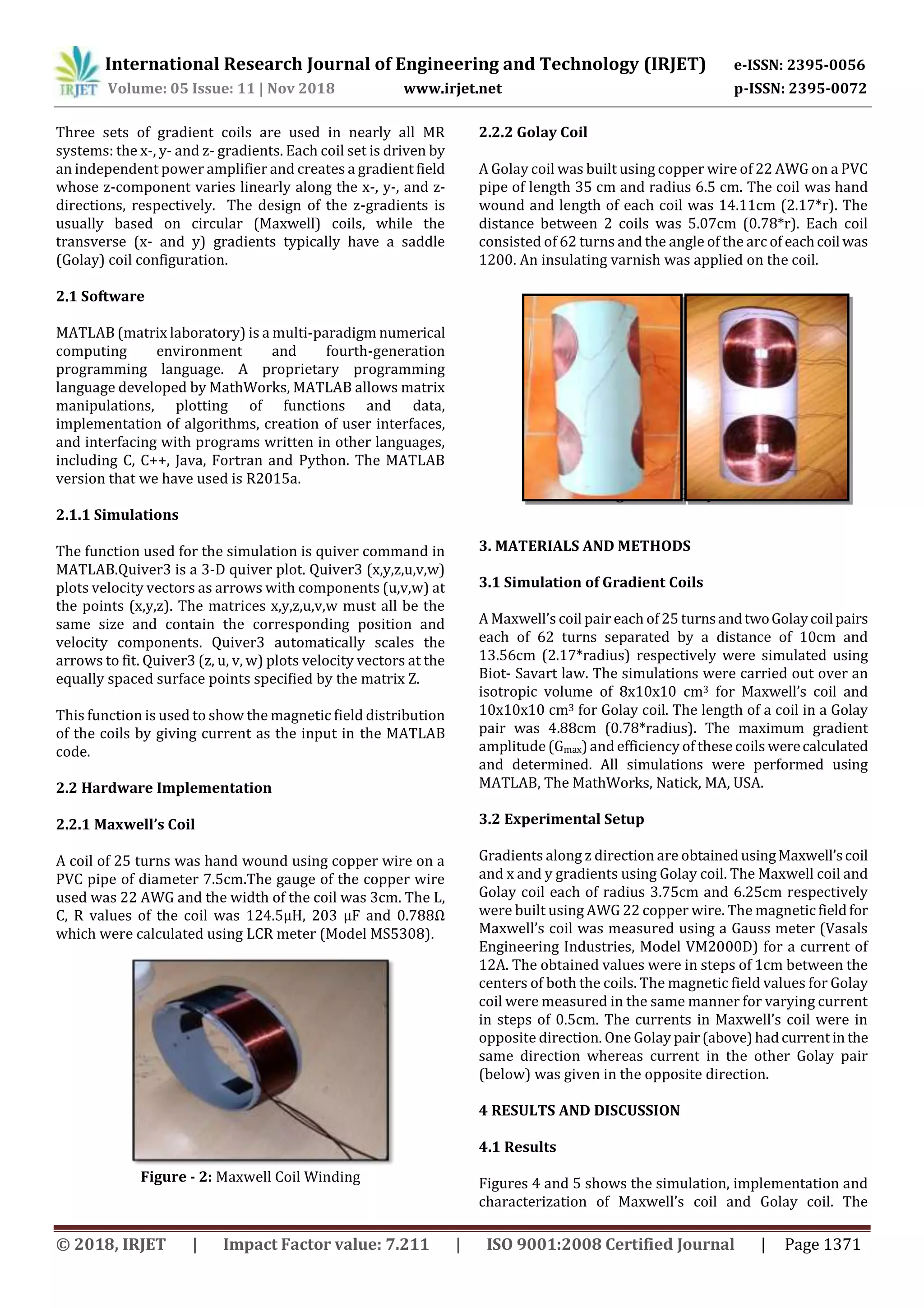 IRJET- Simulation, Design and Implementation of Magnetic Field Gradient ...