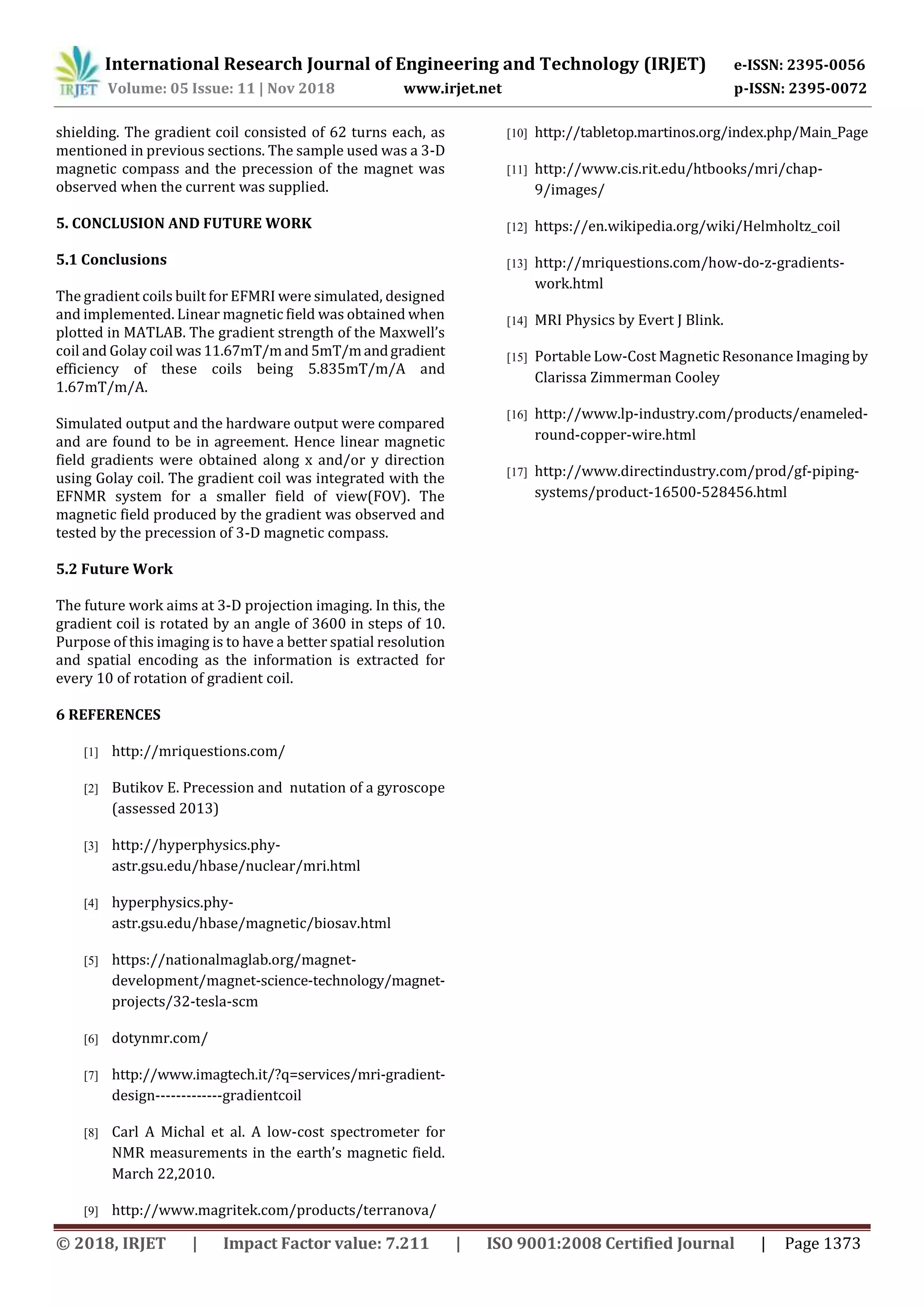 IRJET- Simulation, Design and Implementation of Magnetic Field Gradient ...