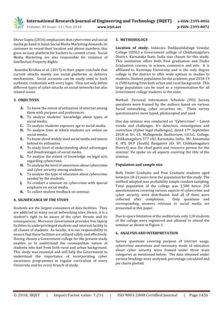 IRJET- A Survey on Social Networking and Awareness About Related Cyber Threats Among Youth in ...