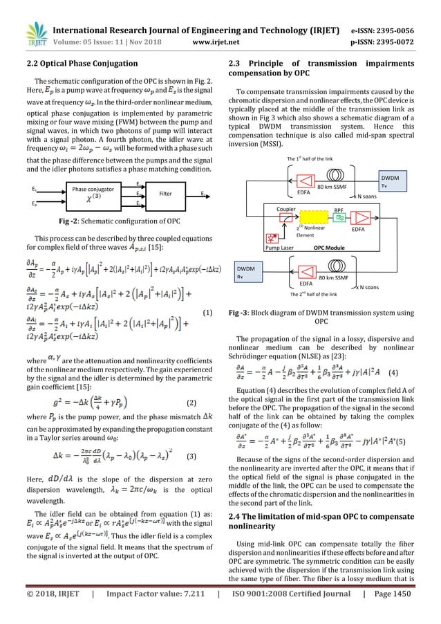 IRJET- Transmission Distortion Compensation using Optical Phase Conjugation in Chalcogenide ...