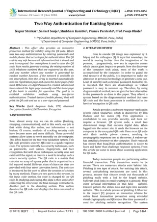 IRJET- Two Way Authentication for Banking Systems | PDF