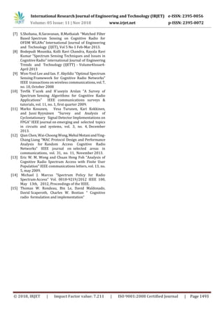 IRJET- Dynamic Spectrum Sensing using Matched Filter Method and MATLAB Simulation | PDF