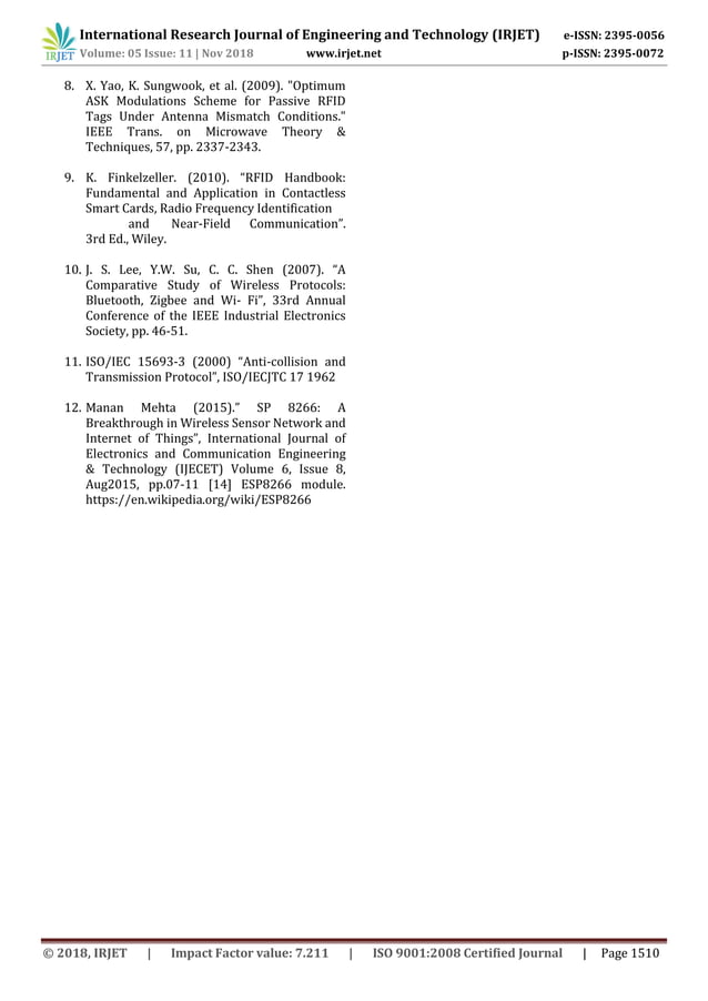 IRJET- A Survey on: Smart Attendance Management System using RFID | PDF