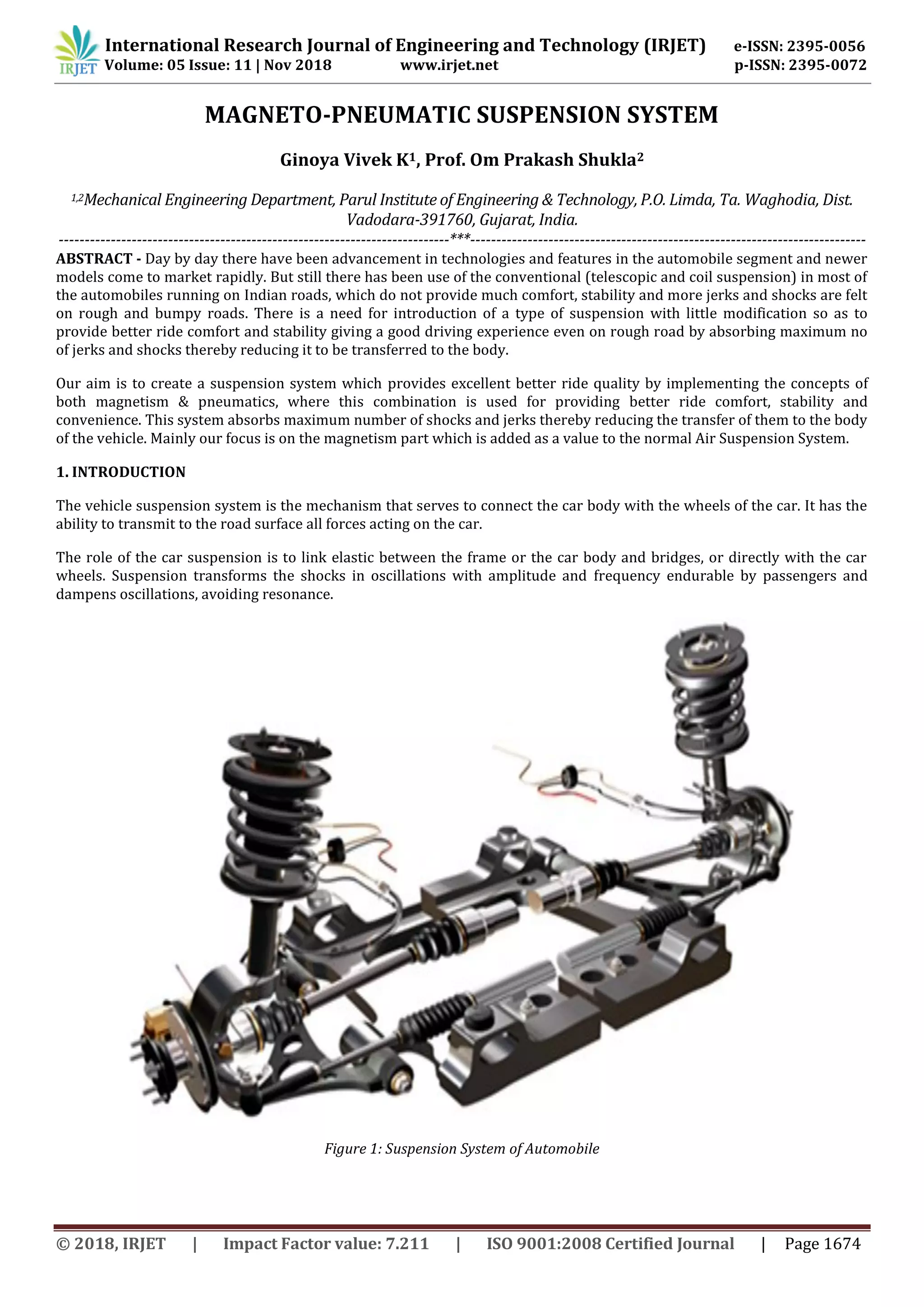 IRJET- Magneto-Pneumatic Suspension System | PDF