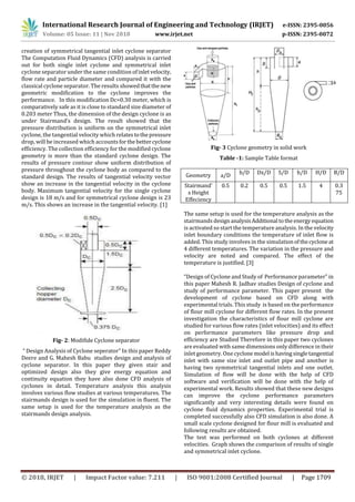 IRJET- A Literature Review on Investigation of Design Parameter of Cyclone Separator | PDF ...