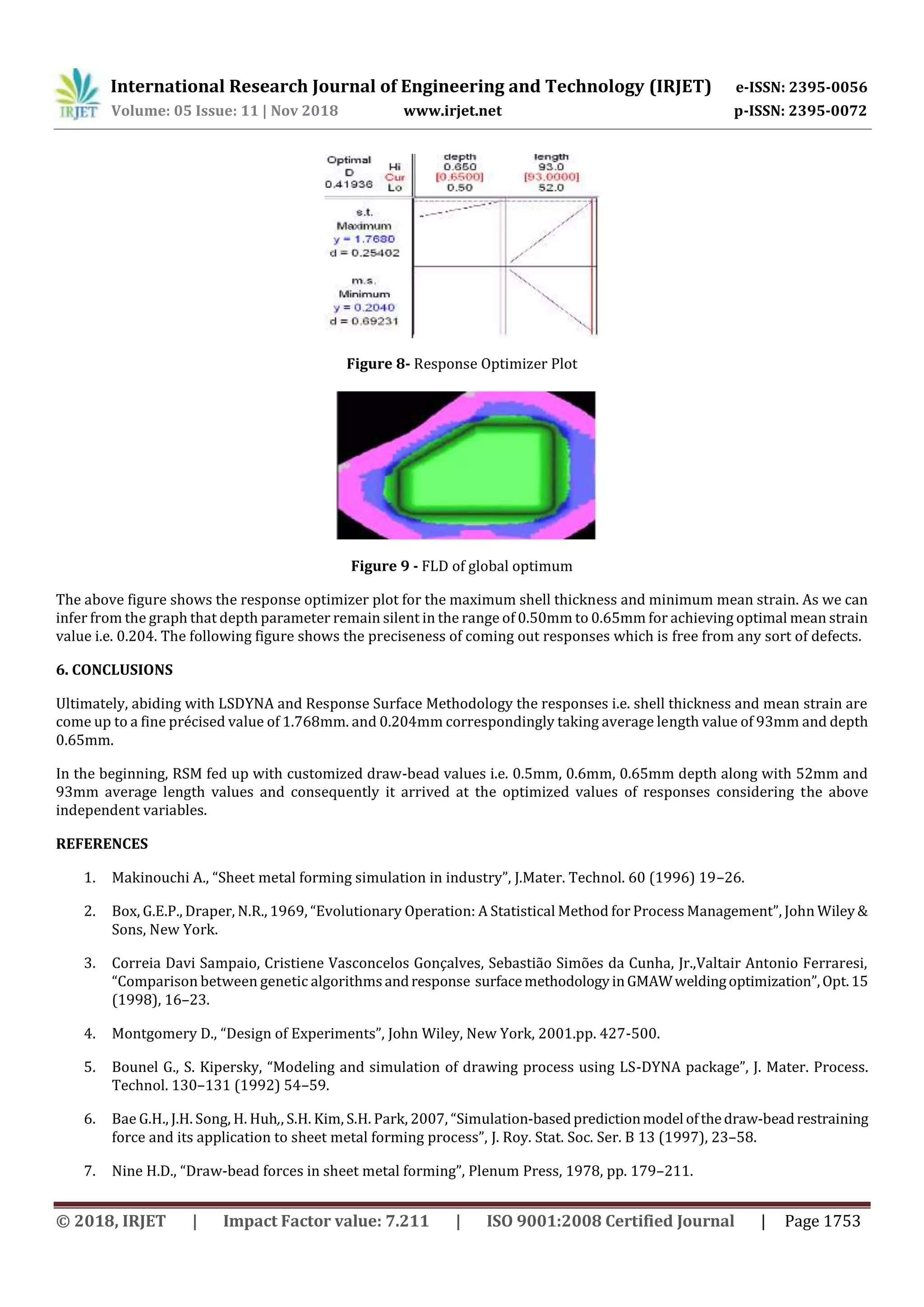 IRJET- Optimisation of Draw-Bead Design in Sheet Metal Forming of an Asymmetric Part using RSM ...