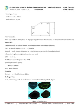 IRJET- Optimisation of Draw-Bead Design in Sheet Metal Forming of an ...