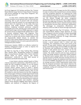 IRJET- Content based Medical Image Retrieval for Diagnosing Lung Diseases using CT Imaging Sign ...