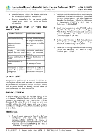 IRJET-Smart and Automatic Water Distribution Control System | PDF | Water Services | Home Utilities