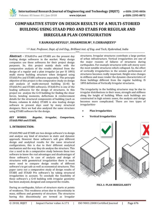 IRJET-Comparative Study on Design Results of a Multi-Storied Building using STAAD Pro and ETABS ...