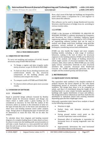 IRJET-Comparative Study on Design Results of a Multi-Storied Building using STAAD Pro and ETABS ...