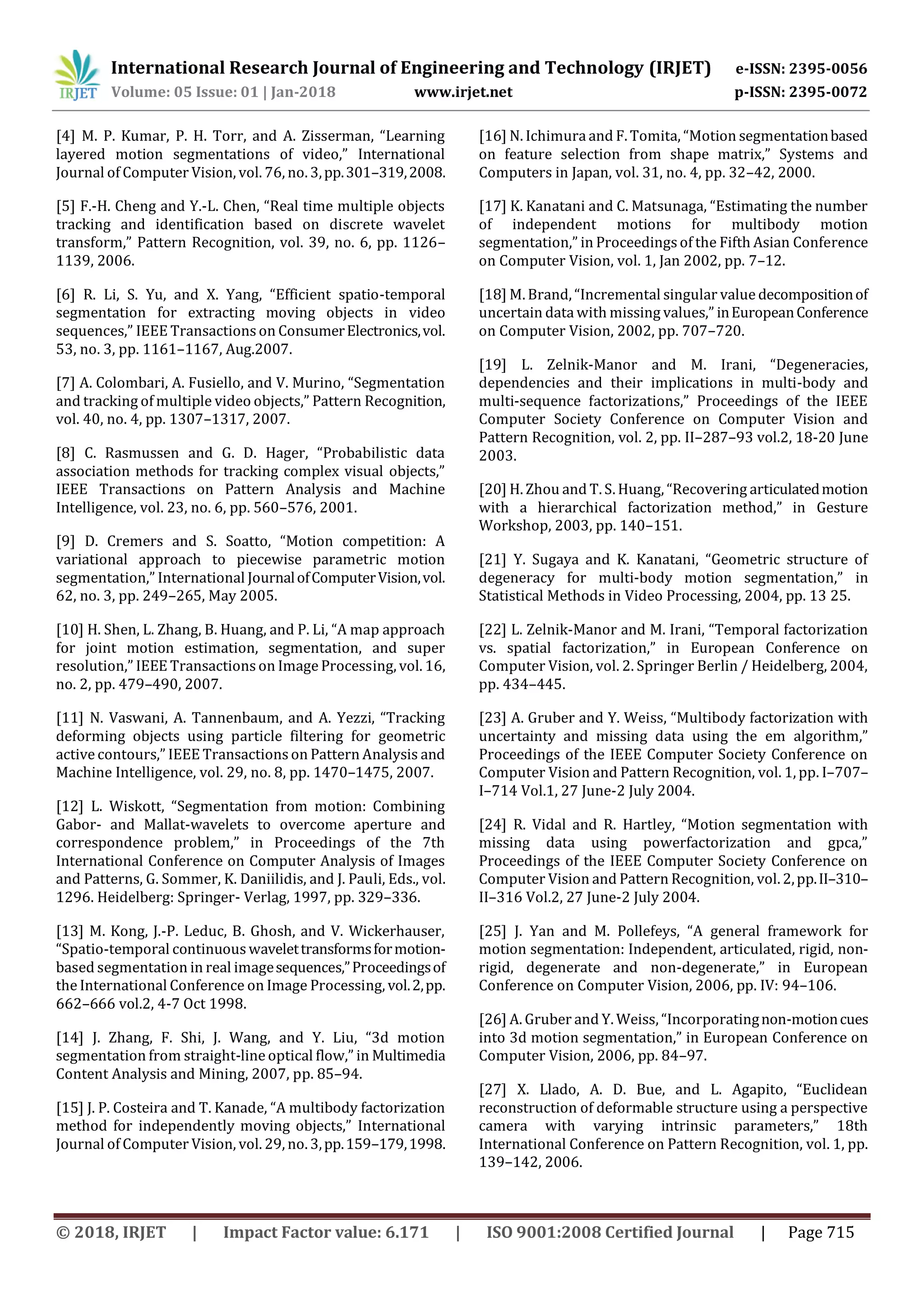 IRJET-Motion Segmentation | PDF
