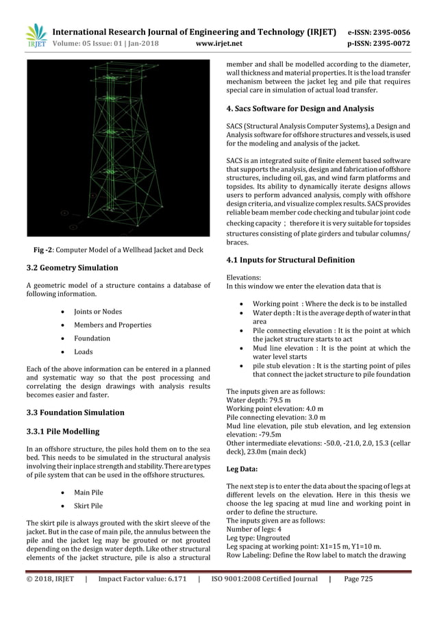 IRJET-Analysis of Offshore Jacket Structure | PDF | Construction ...