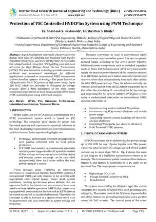 IRJET- Protection of VSC Controlled HVDCPlus System using PWM Technique | PDF
