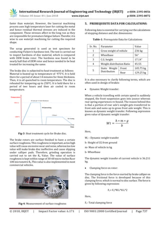 IRJET-Design of Brake Disc for Hydraulic Brakes | PDF